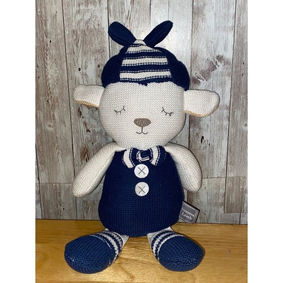 Living Textiles | Toys | Living Textiles Navy Blue White Grayson Lamb ...